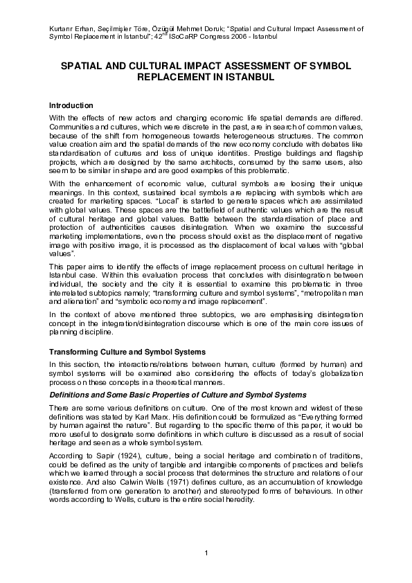 (PDF) SPATIAL AND CULTURAL IMPACT ASSESSMENT OF SYMBOL REPLACEMENT IN ...
