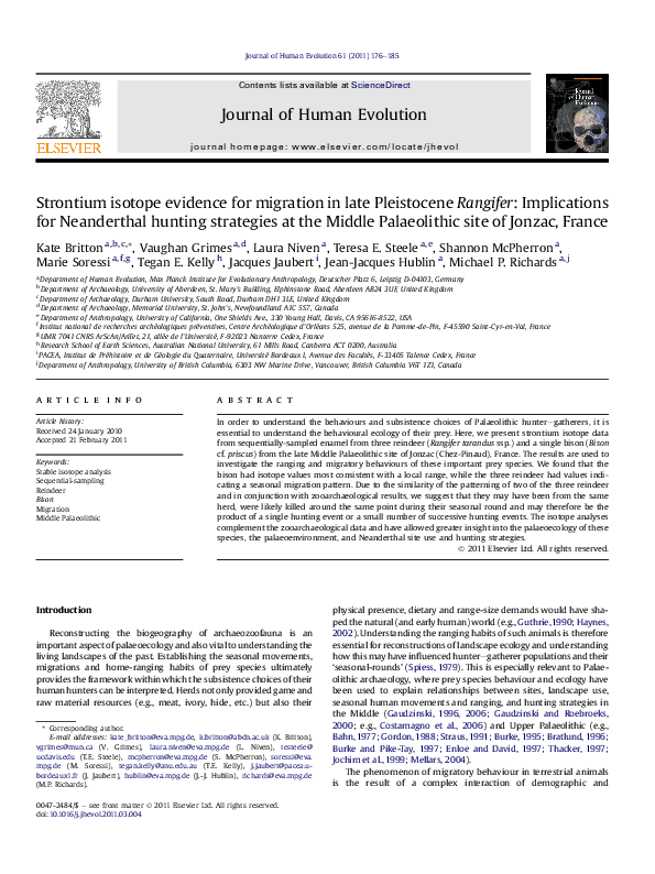 (PDF) Britton, K. et al. (2011) Strontium isotope evidence for ...