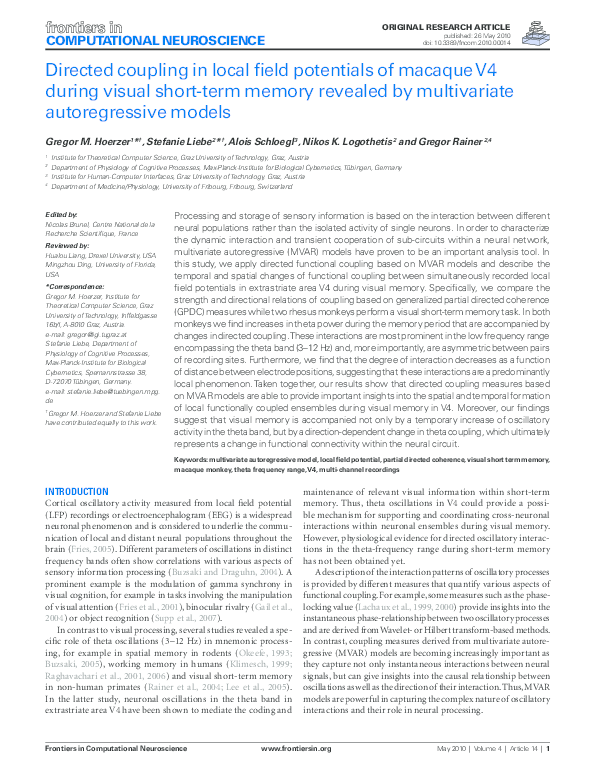 (PDF) Directed coupling in local field potentials of macaque V4 during visual short-term memory ...