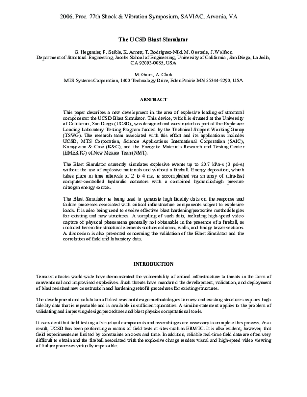 (PDF) The UCSD Blast Simulator