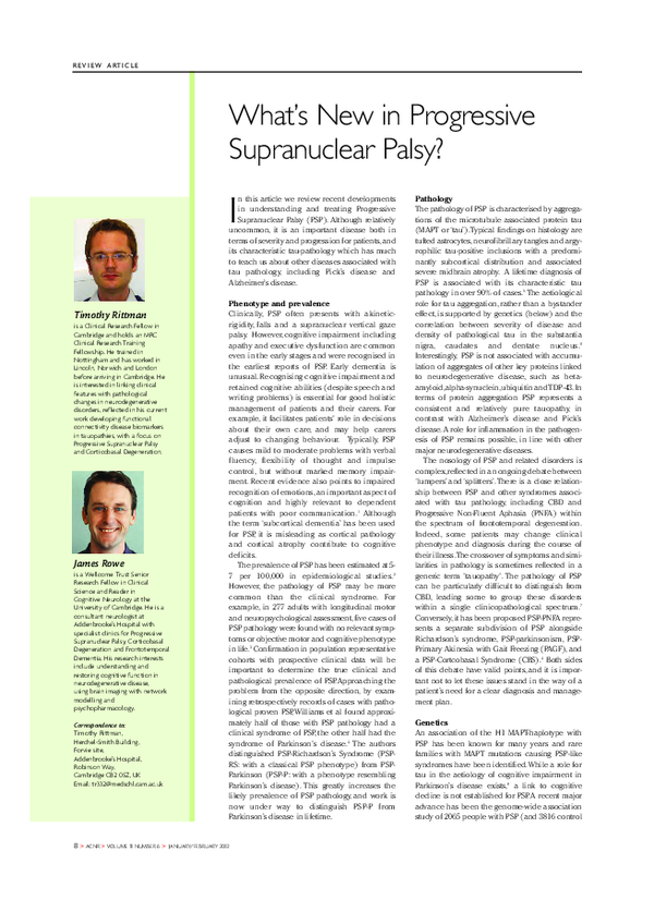(PDF) What's New in Progressive Supranuclear Palsy?