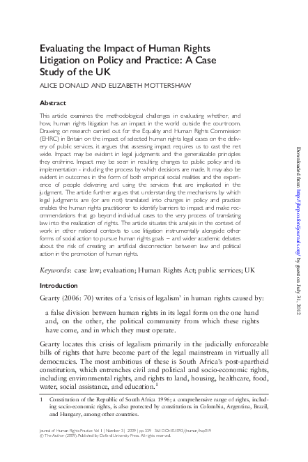 (PDF) Evaluating the Impact of Human Rights Litigation on Policy and ...