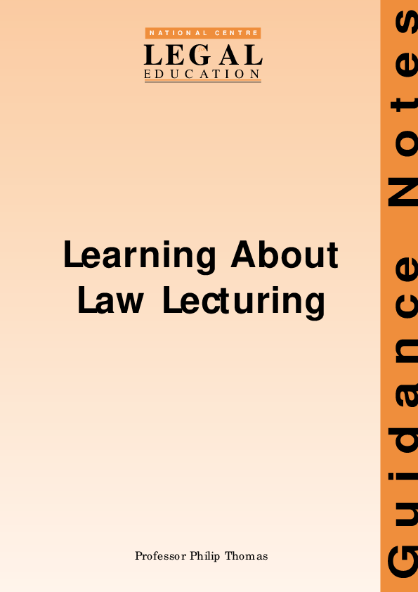 (PDF) Learning about Lecturing Law