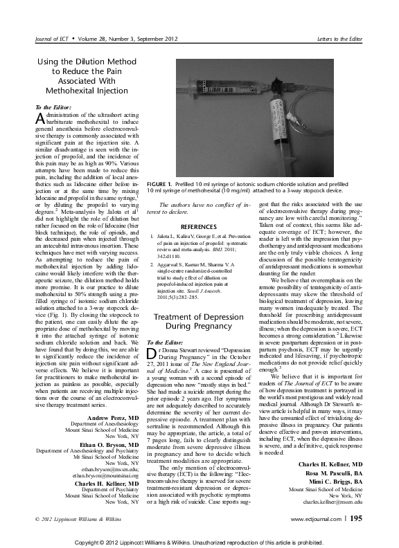 (PDF) Using the dilution method to reduce the pain associated with ...