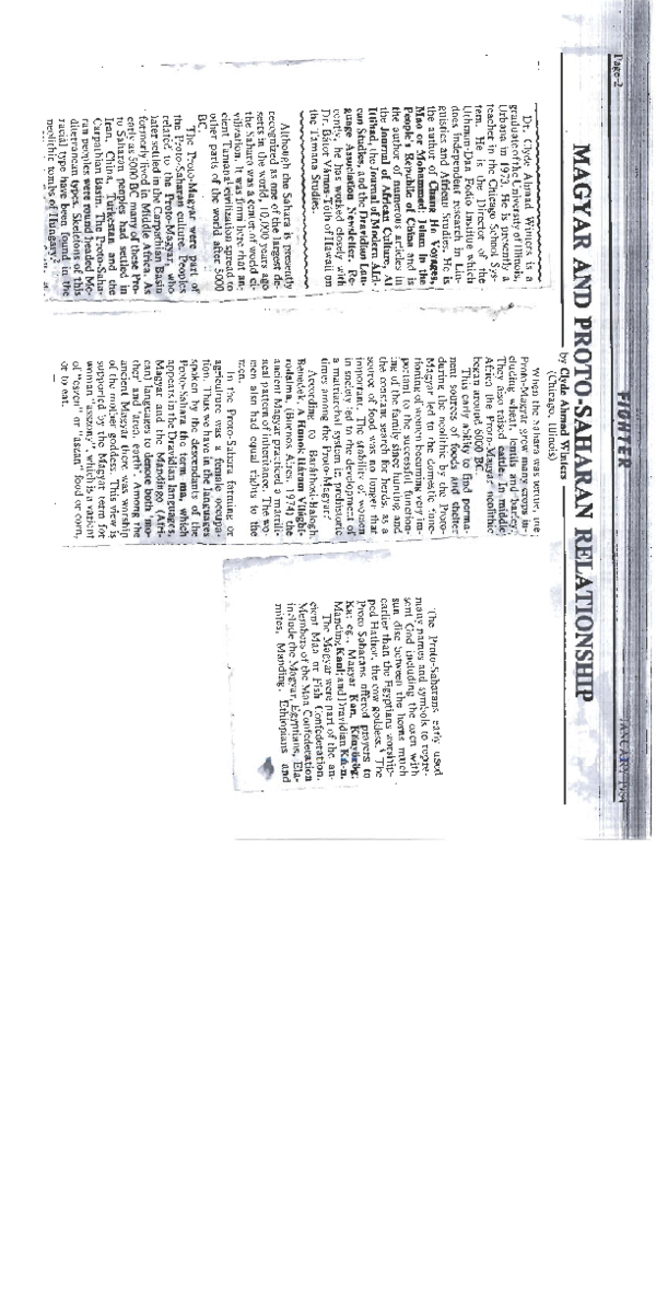 (PDF) Magyar and Proto-Saharan Relationship