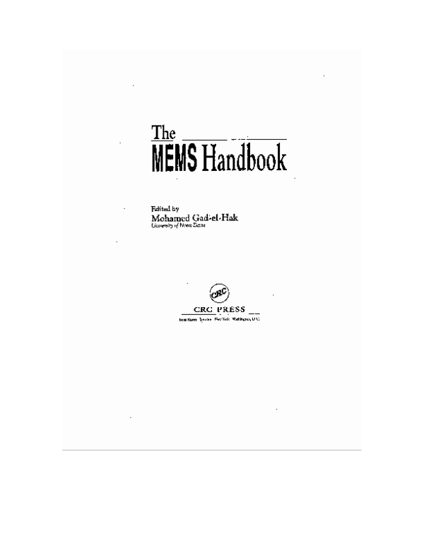 (PDF) The MEMS handbook