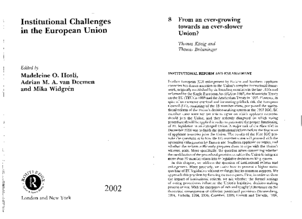 (PDF) Institutional challenges in the European Union