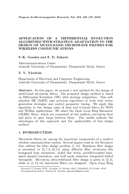 Pdf Application Of A Differential Evolution Algorithm With Strategy Adaptation To The Design