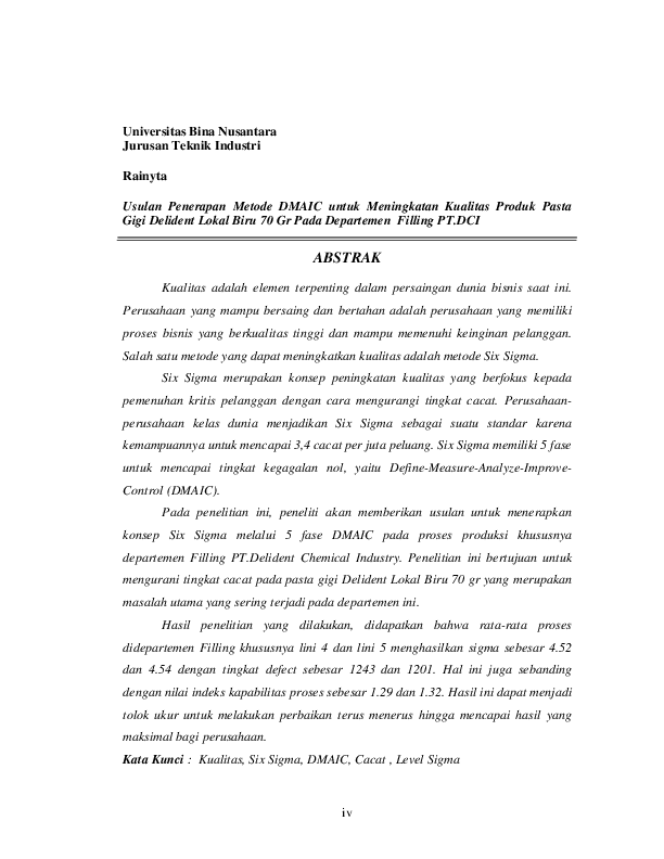 (PDF) USULAN PENERAPAN METODE DMAIC UNTUK MENINGKATKAN KUALITAS PRODUK ...