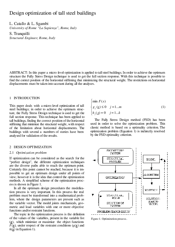 (PDF) Design optimization of tall steel buildings