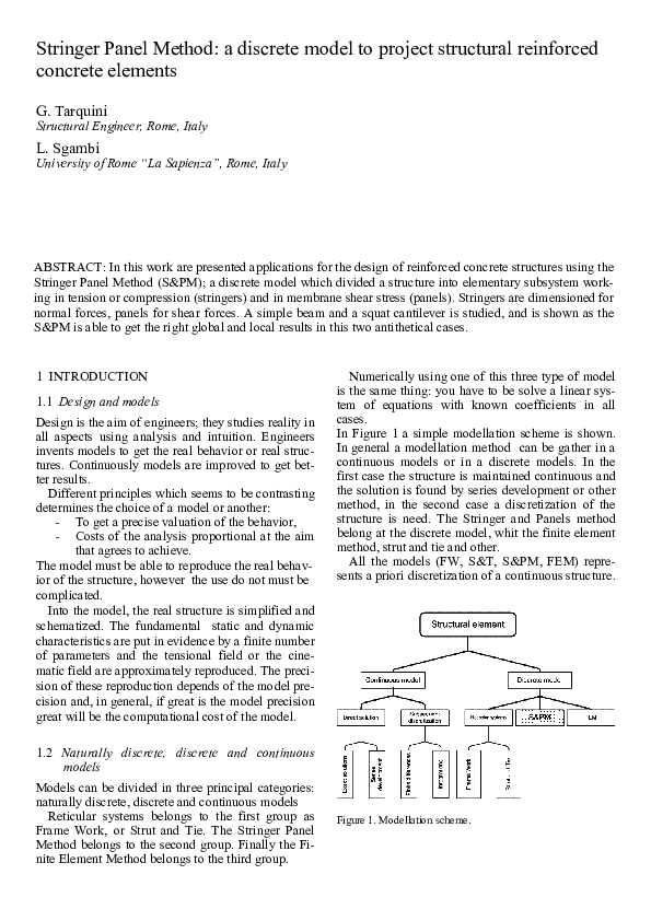 (PDF) Stringer Panel Method. A discrete model to project structural ...