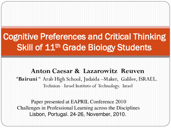(PDF) cognitive-critical thinking