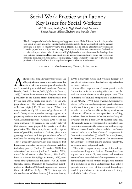 (PDF) Social work practice with Latinos: Key issues for social workers