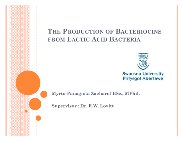 (PPT) The Production of Bacteriocins from Lactic Acid Bacteria-Ph.D. Viva Voce