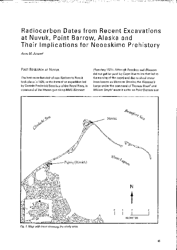 (PDF) Radiocarbon Dates from Recent Excavations at Nuvuk, Point Barrow ...