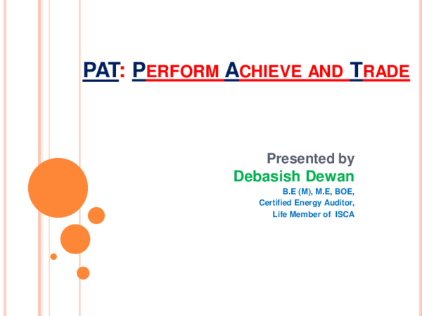 (PDF) Perform Achieve and Trade (PAT) Scheme Presentation