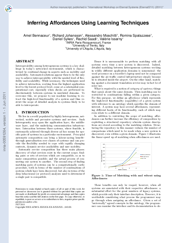 (PDF) Inferring affordances using learning techniques