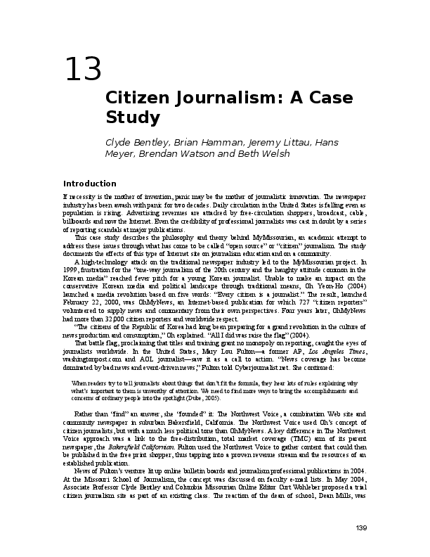 (DOC) Citizen journalism: A case study