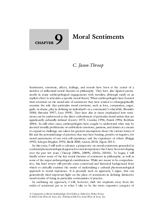 (PDF) Moral Sentiments