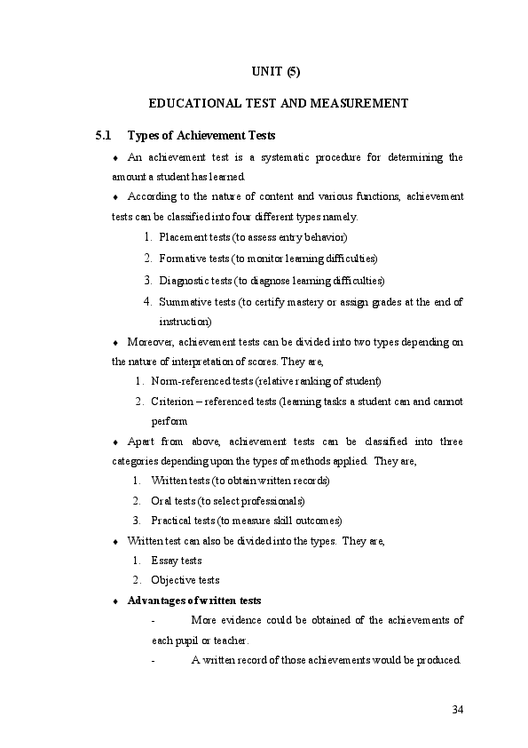 (DOC) Educational Test and Measurement for student teachers