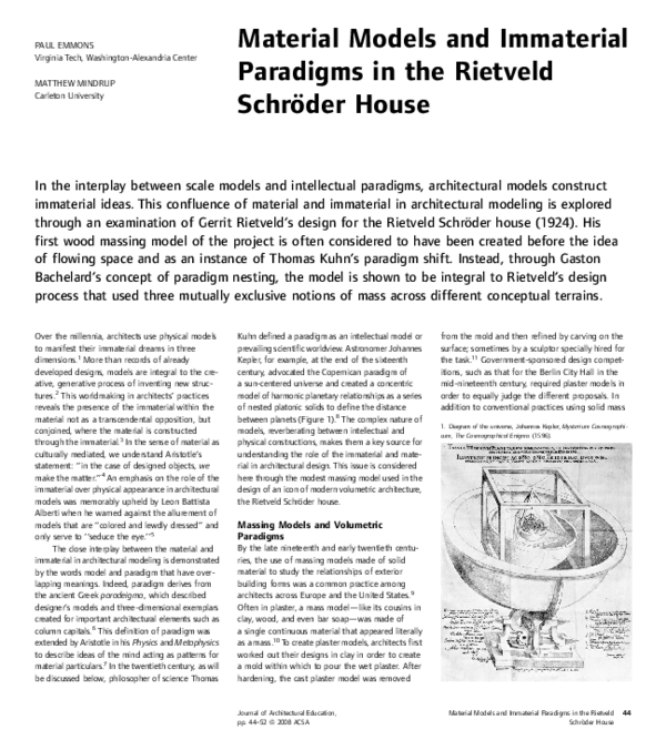(PDF) Material Models and Immaterial Paradigms in the Rietveld Schröder ...