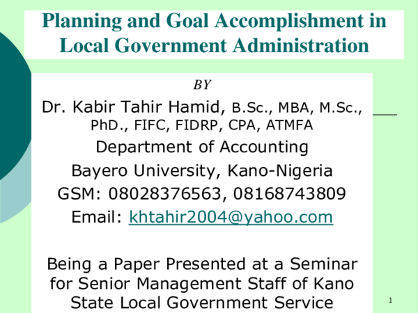 (PPT) Planning and Goal Accomplishment in Local Government Administration