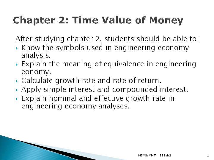 (PPT) Engineering Economics - Time Value of Money