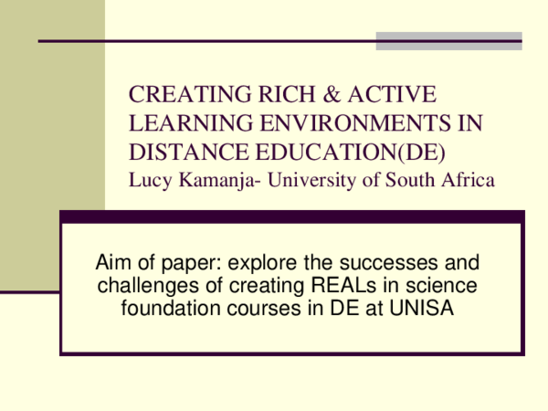 (PPT) Creating rich environments for active learning