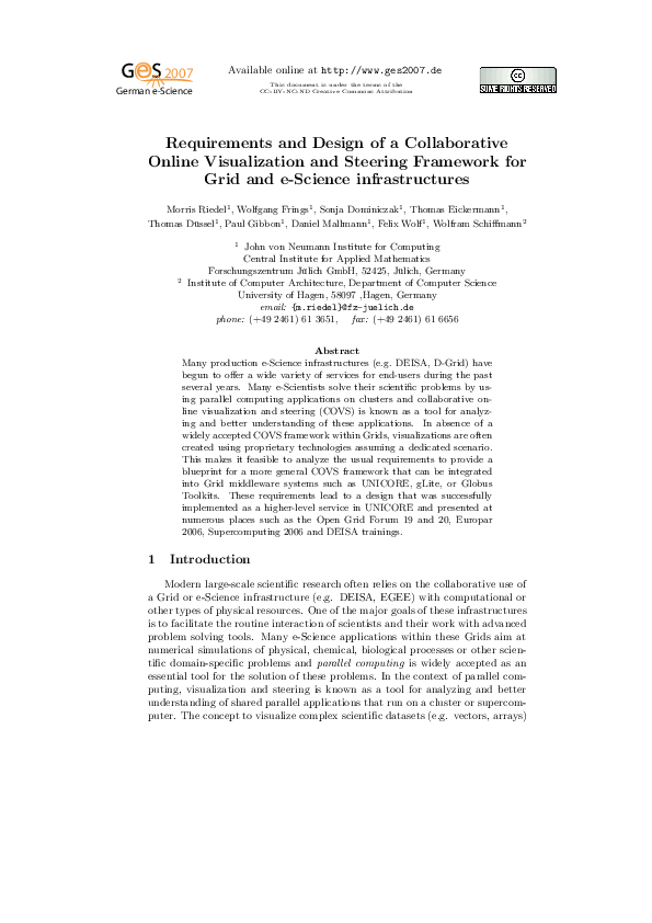 (PDF) Requirements and design of a collaborative online visualization and steering framework for ...