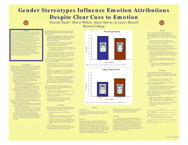 (PDF) Gender Stereotypes Influence Emotion Attributions Despite Clear ...
