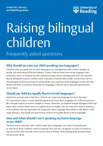 (PDF) Raising bilingual children Flyer