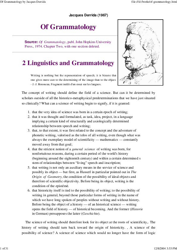 (PDF) Of grammatology