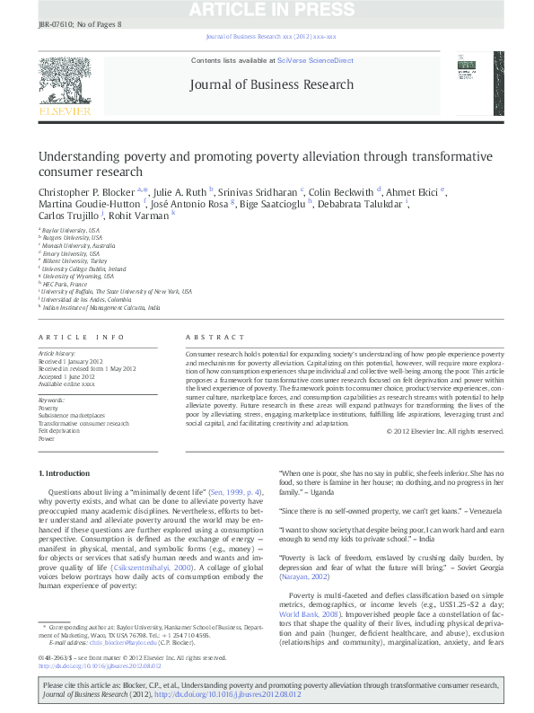 (PDF) Understanding Poverty and Promoting Poverty Alleviation Through ...