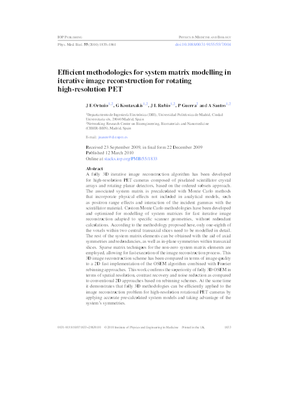 (PDF) Efficient methodologies for system matrix modelling in iterative image reconstruction for ...
