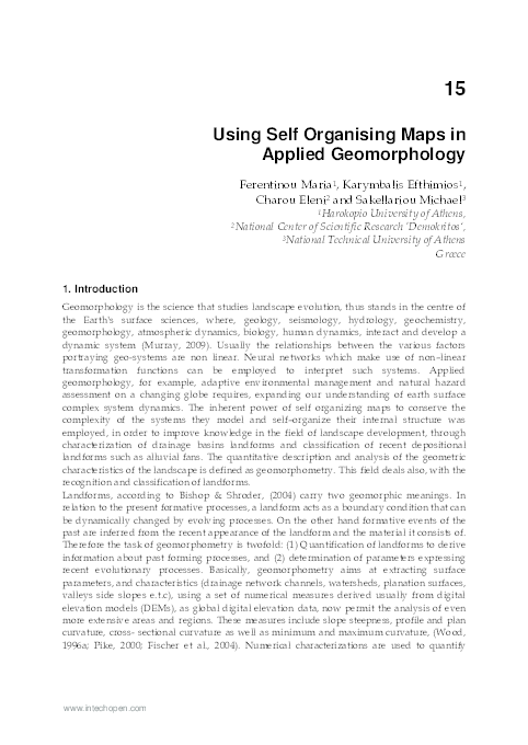 (PDF) Using Self Organising Maps in Applied Geomorphology
