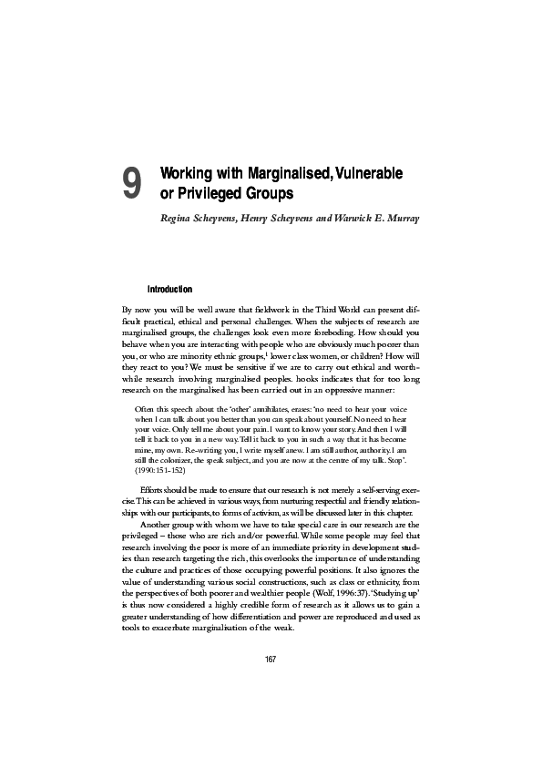 (PDF) Working with marginalised, vulnerable or privileged groups