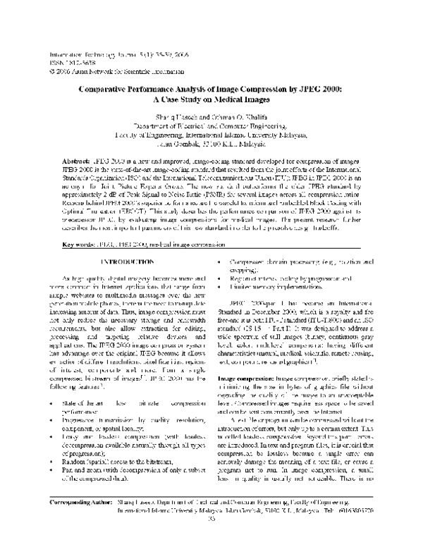 (PDF) Comparative Performance Analysis of Image Compression by JPEG2000 ... (PDF) Comparative Performance Analysis of Image Compression by JPEG2000 ...