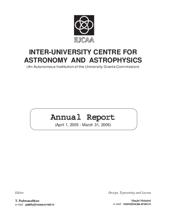 (PDF) Inter-University Centre for Astronomy and Astrophysics | Udit ...