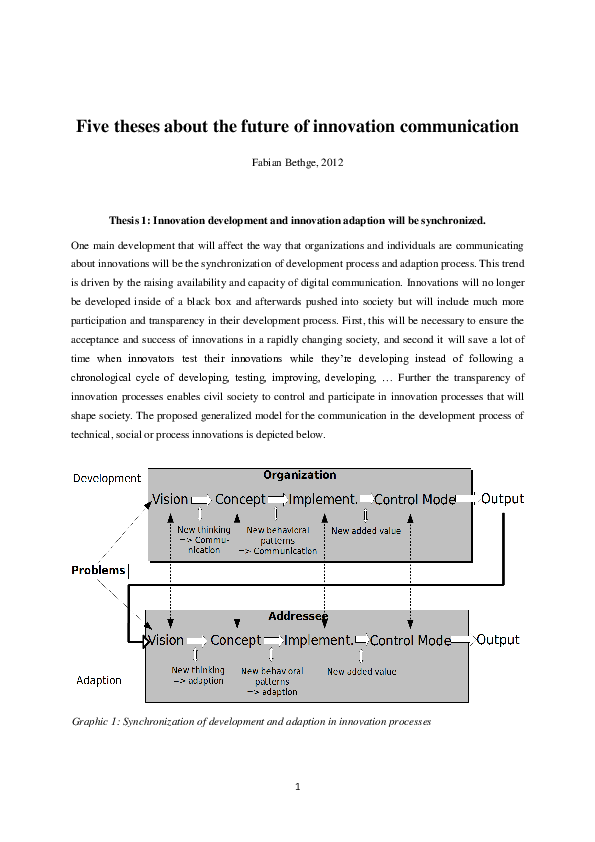 (PDF) Five theses about the future of innovation communication