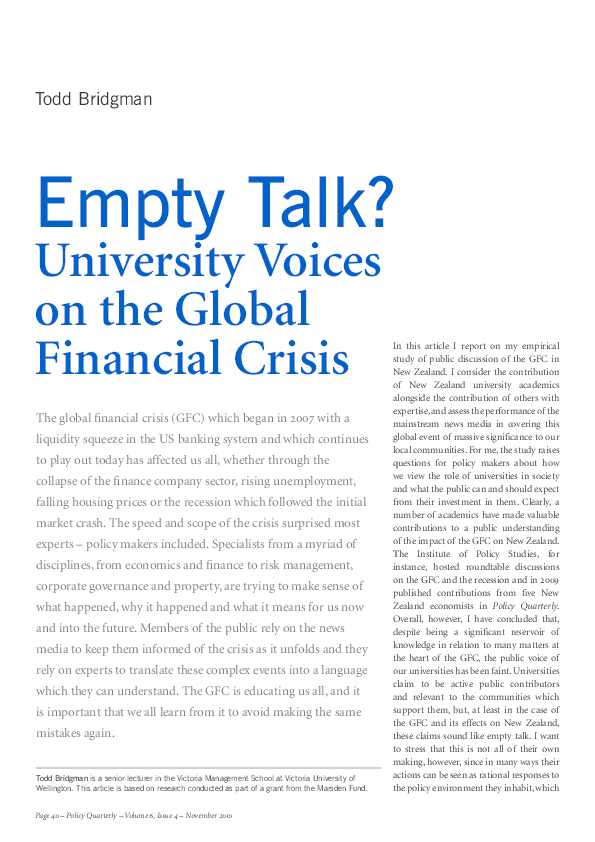 (PDF) Empty Talk?