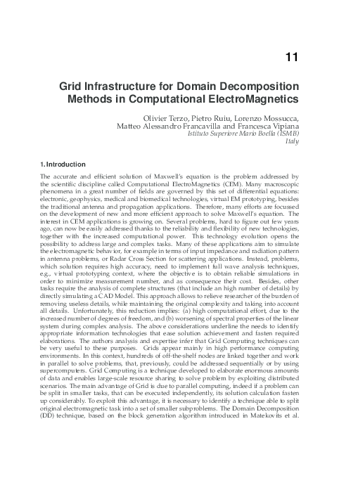 (PDF) Grid Infrastructure for Domain Decomposition Methods in Computational ElectroMagnetics