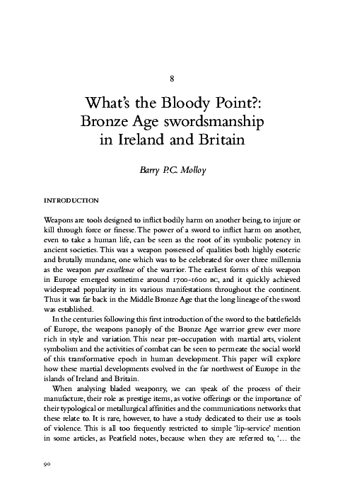 (PDF) What’s the bloody point: Swordsmanship in Bronze Age Ireland and ...