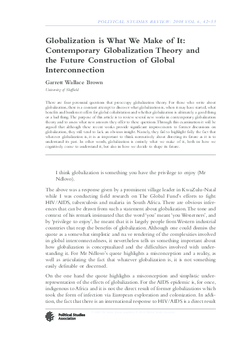 (PDF) Globalization is what we make of it: Contemporary globalization ...