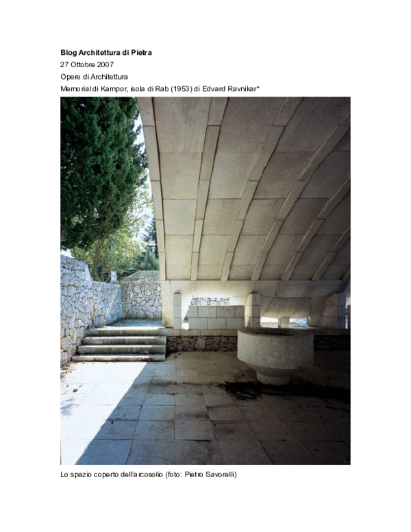 (PDF) Edvard Ravnikar. Kampor Memorial, the Island of Rab