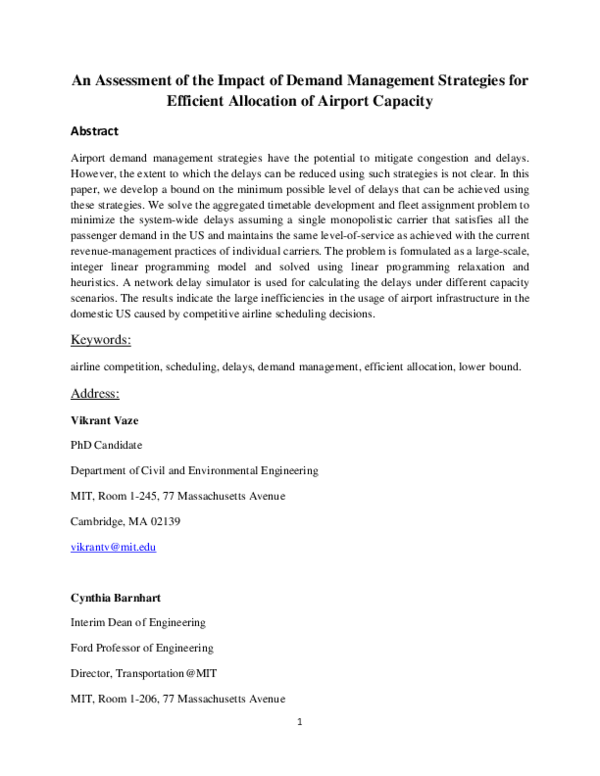 (DOC) An assessment of the impact of demand management strategies for ...