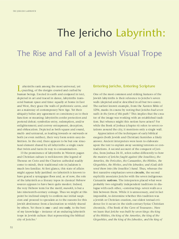 (PDF) The Jericho Labyrinth: The Rise and Fall of a Jewish Visual Trope