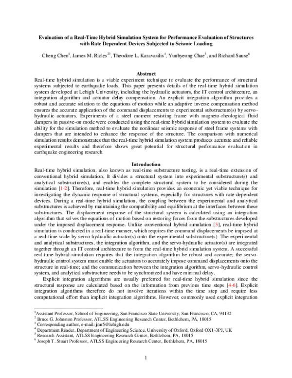 (PDF) Evaluation of a real-time hybrid simulation system for performance evaluation of ...