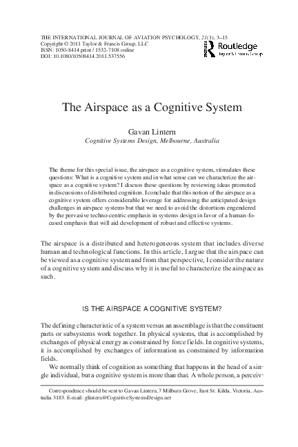 (PDF) The Airspace as a Cognitive System