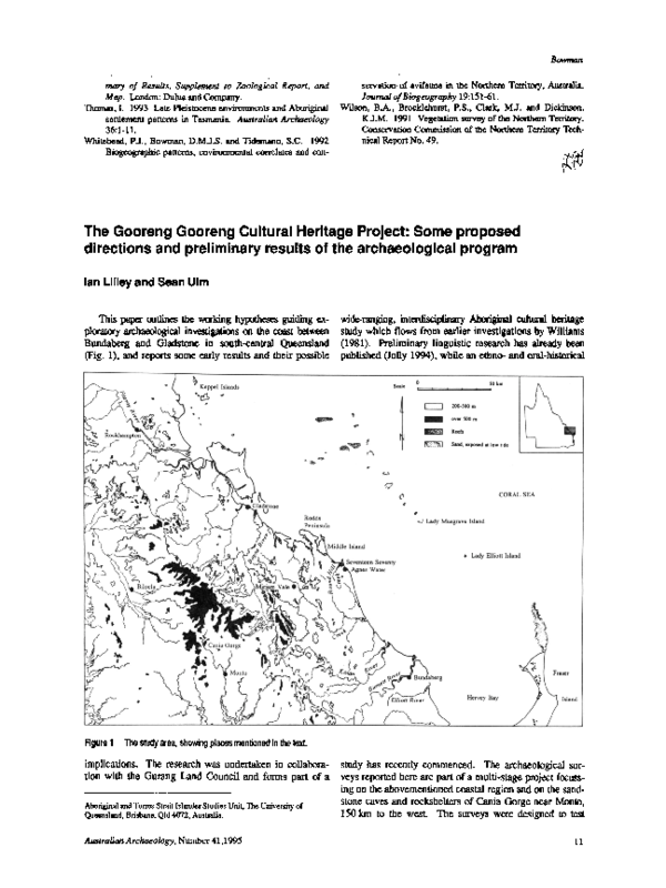 (PDF) The Gooreng Gooreng Cultural Heritage Project: Some proposed ...