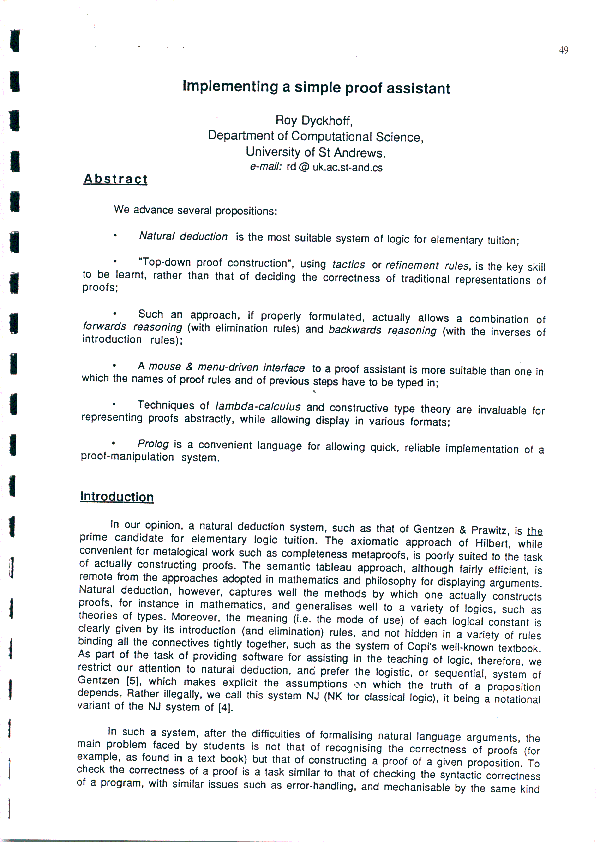 (PDF) Implementing a simple proof assistant